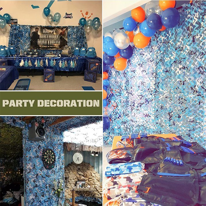 Blue Camo Netting Fire Resistant Outdoor Camouflage Shade Net with ...